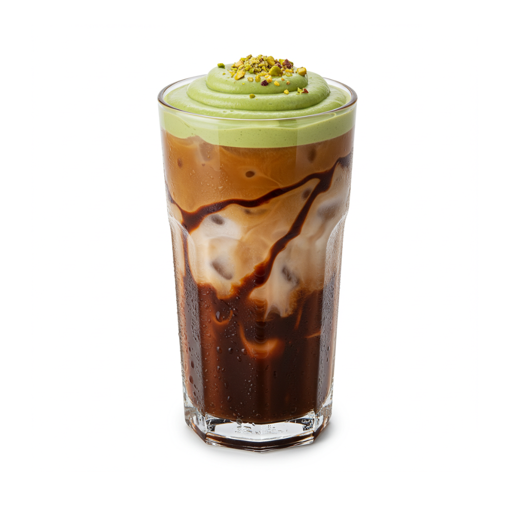 Dubai Chocolate Iced Latte - Sweet Pomona